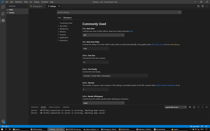 SOLVED VS Code Openhab Connection Page 2 Beginners OpenHAB