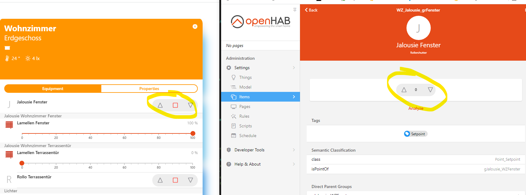 Rollershutter Item With StateInCenter Not Displayed In UI UIs