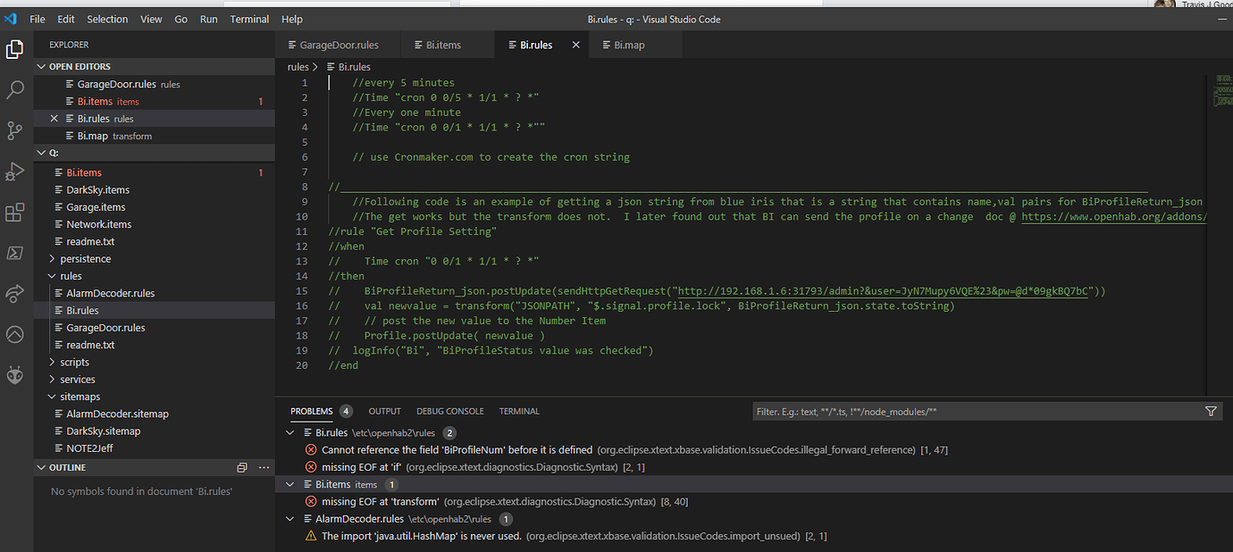 VSC shows errors for lines that are deleted even after a save ...