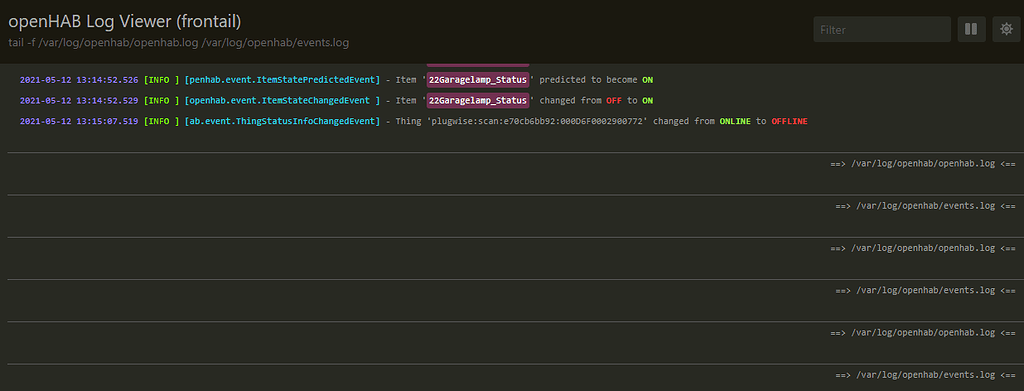 OpenHAB Log Viewer (frontail) stopped everytime after some days logging - openHAB Community