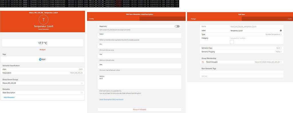Failed to update item XX could not be converted to the item unit °C - Items & Sitemaps - openHAB ...