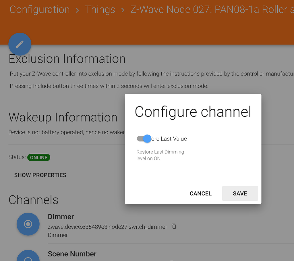 Z-Wave / OH 2.4: Roller Shutter PAN08-1a not invertible - Bindings - openHAB Community