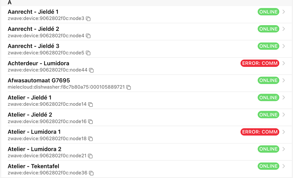 Log file full of warnings and devices with ERROR:COMM - Bindings - openHAB Community