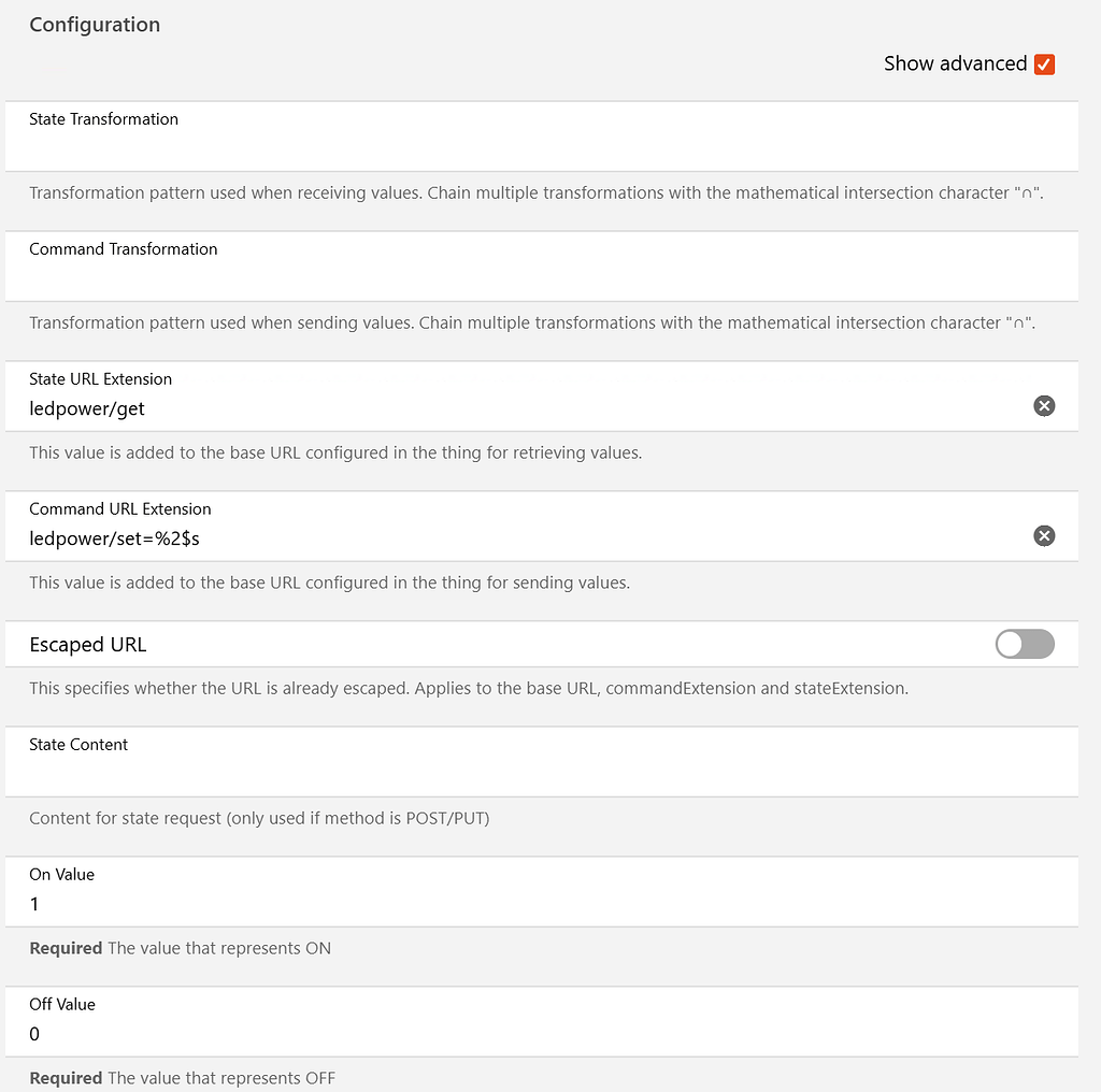 HTTP Switch channel simple 1 and 0 values - Beginners - openHAB Community