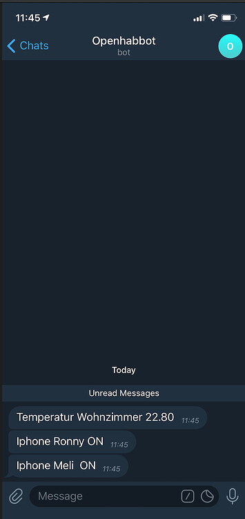[SOLVED] Multiple lines in one telegram message? - Beginners - openHAB Community