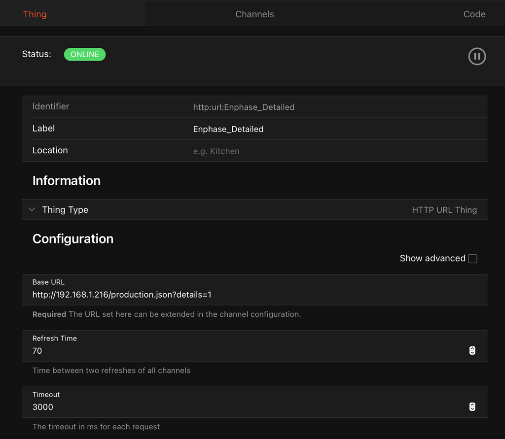 [OH3] Enphase, Envoy-S-Metered via HTTP binding - Solutions - openHAB Community