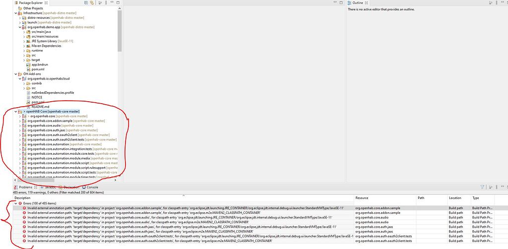 OH3 Eclipse new installation errors - IDE & Build - openHAB Community