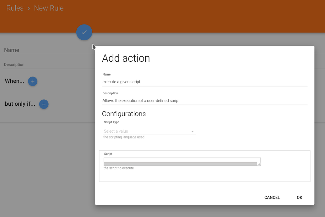 Using A Script Action In The Paper Ui Rule Editor Scripts And Rules