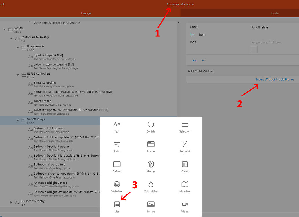 OH3 Sitemap List Widget - any usage hint? - Items & Sitemaps - openHAB Community