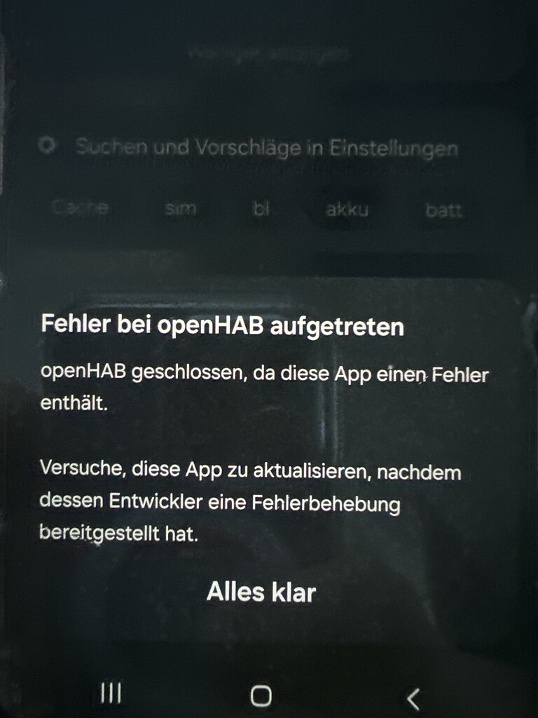 Android app crashes when a Push Notification arrives - Android App - openHAB Community