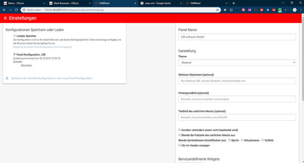 Configuration when loading the Habpanel - HABPanel - openHAB Community