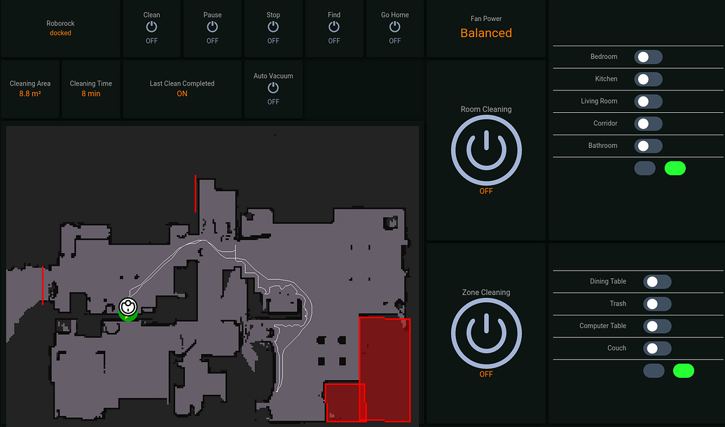 Roborock S50 with Valetudo RE firmware and MQTT integration - HABPanel Examples - openHAB Community