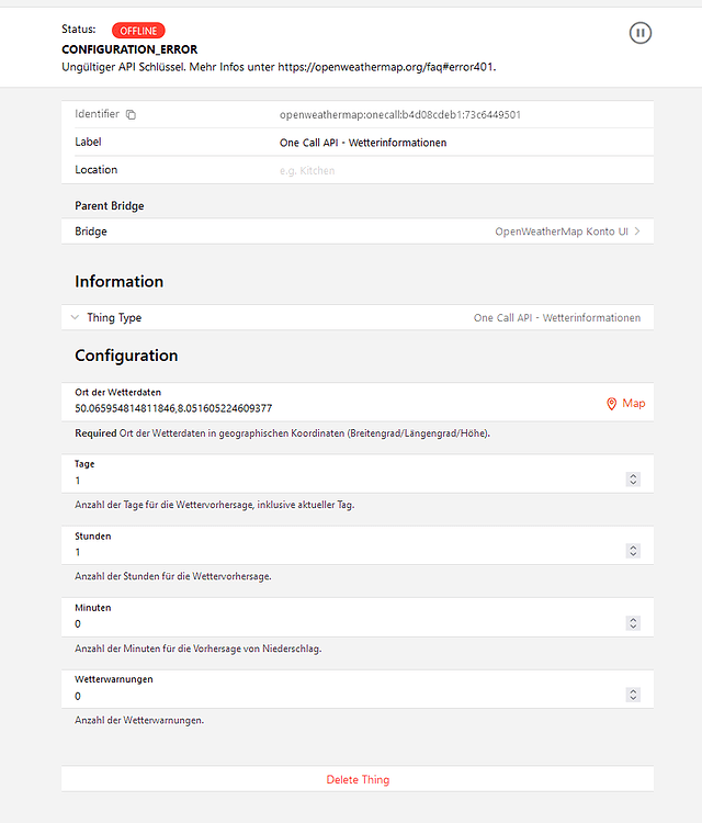 Openweathermap Onecall Invalid Api Key Bindings Openhab Community