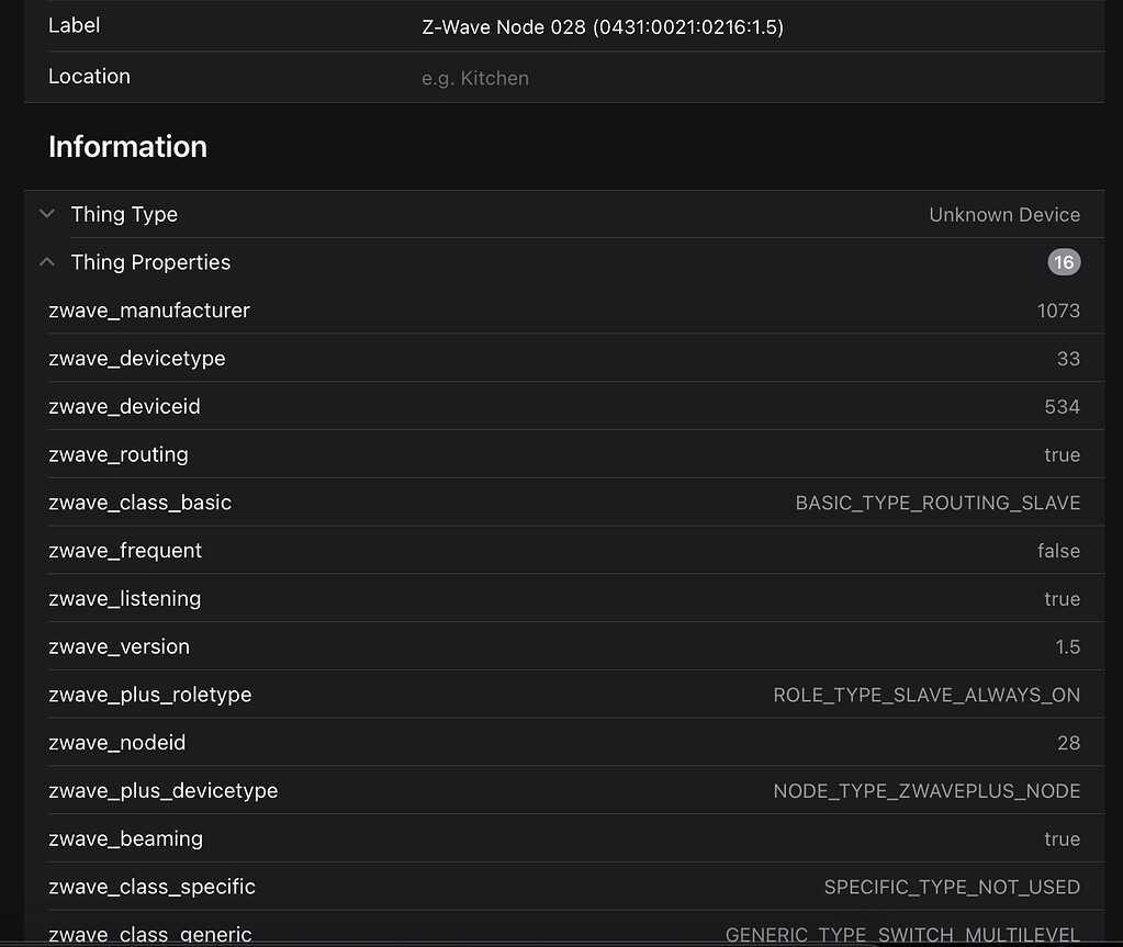 Z-wave device unknown in openHAB, but in z-wave database - Bindings - openHAB Community