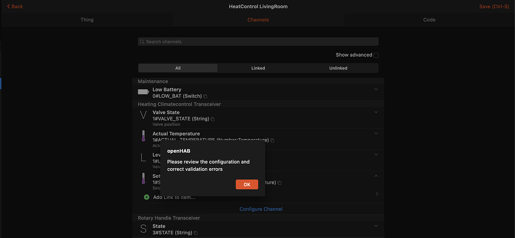 Validation Error after Channel Configuration on Homematic Thing - Items & Sitemaps - openHAB ...