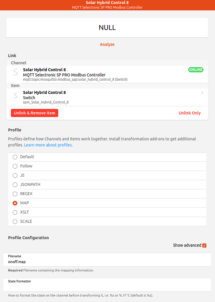 OH3: transform MQTT 1|0 to switch ON|OFF creating WARN message - Items & Sitemaps - openHAB ...