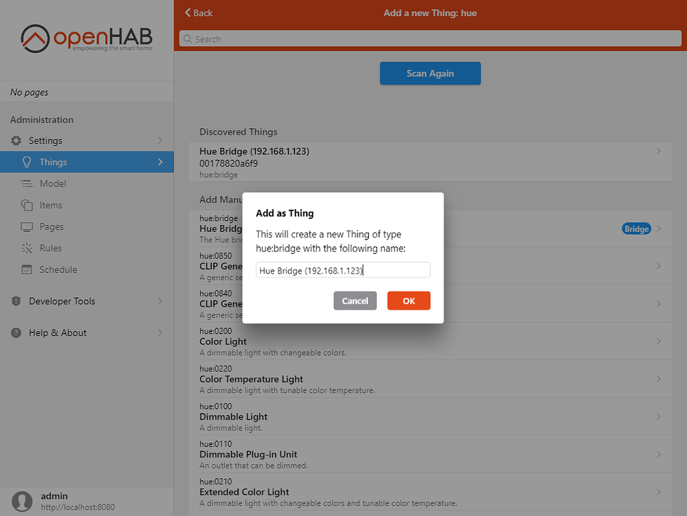 Getting Started with OH3: rewriting the tutorial - 3. Adding a Thing (simple) - Documentation ...