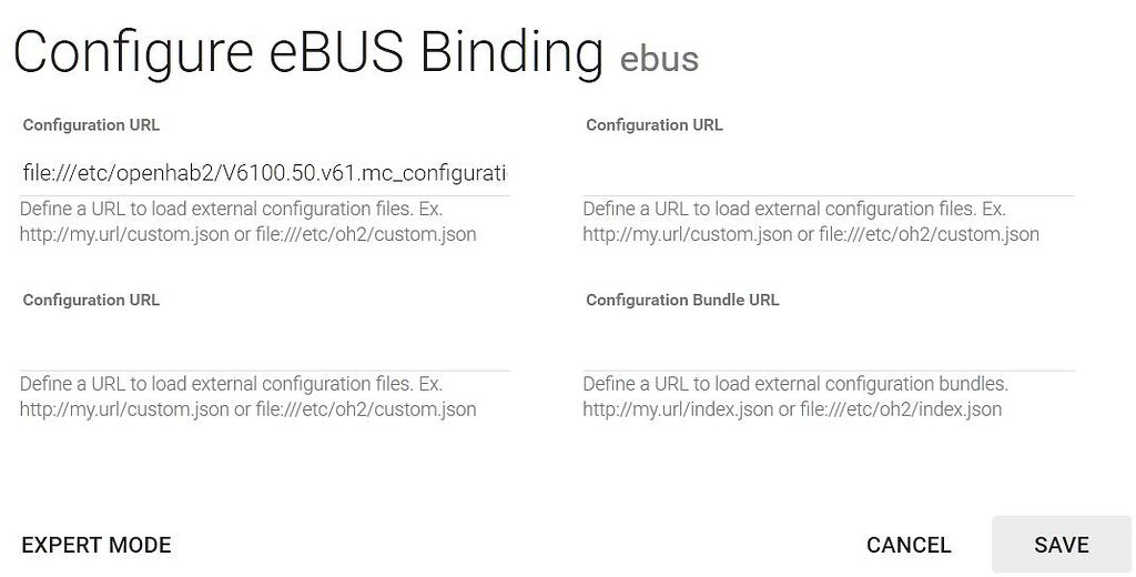 eBus 2.0 new binding - cannot access Vaillant VR61 module with external .json - Beginners ...