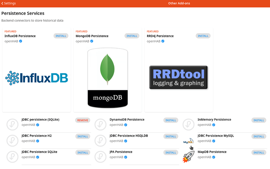 Mistake in Settings->Persistence - openHAB Community