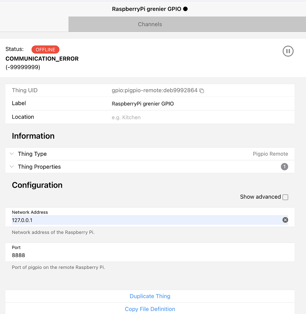 GPIO Binding "Connecion error" - Page 3 - Migration - openHAB Community