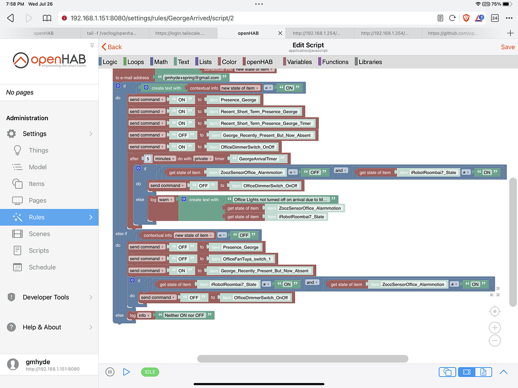 Blockly ON / OFF equality behaving differently in OH4 - Migration - openHAB Community