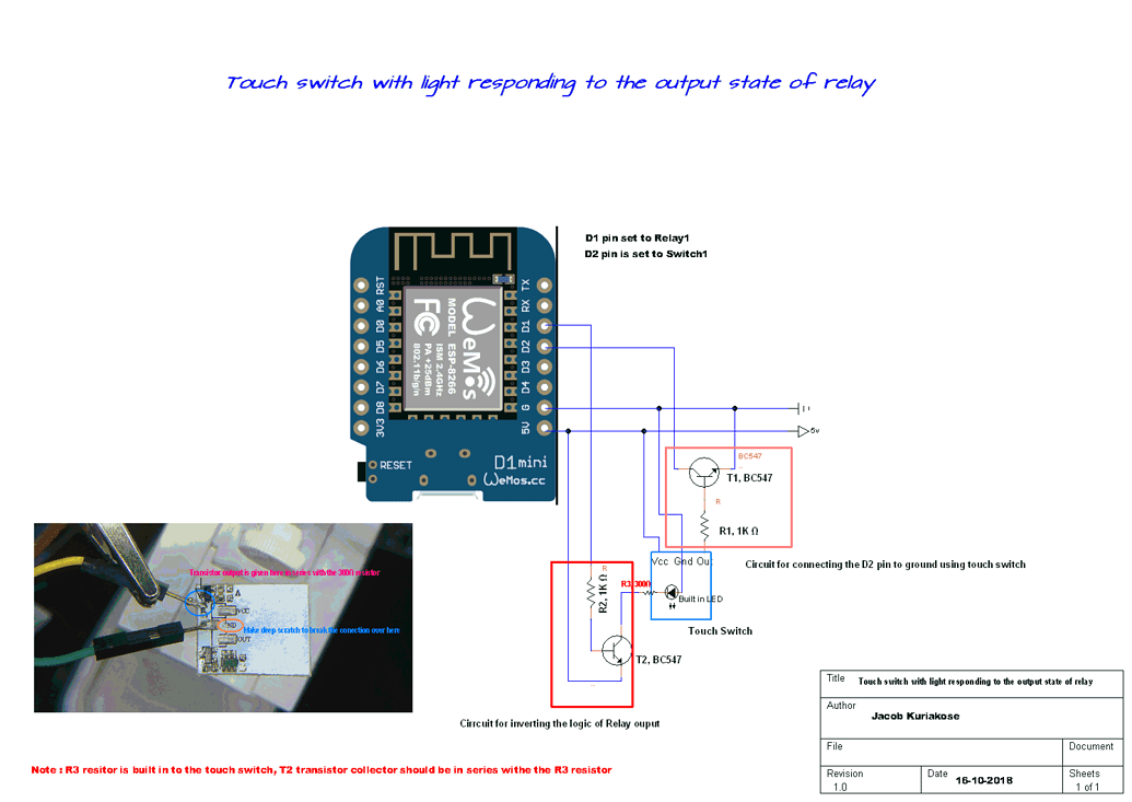 Touch Switch With Led Responding To The Output State Of Relay Tutorials And Examples Openhab 