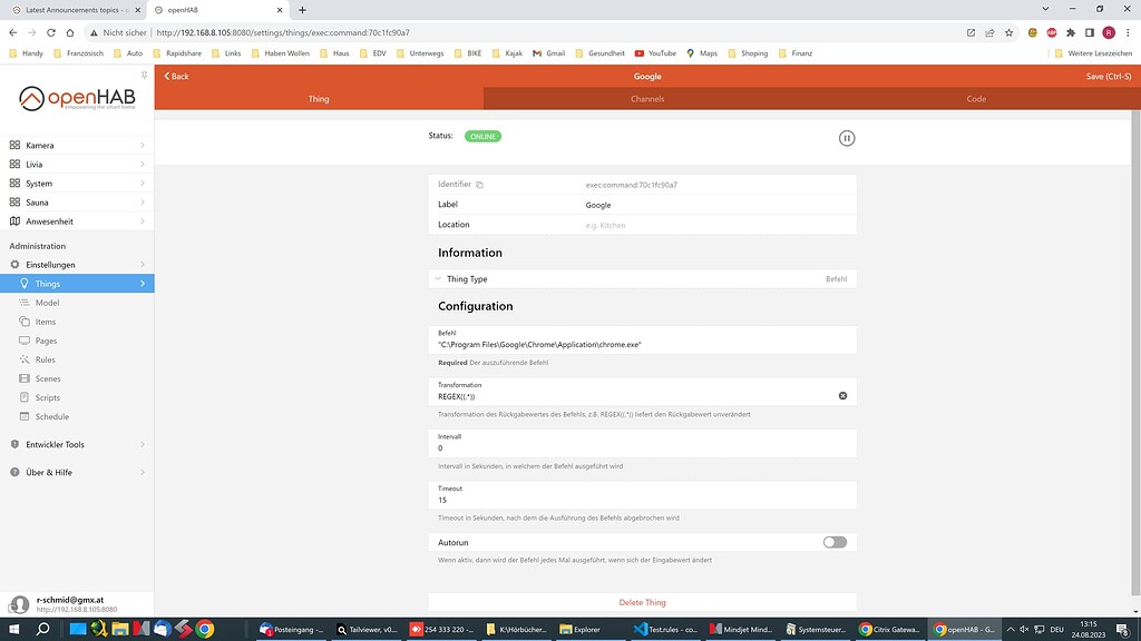 How to use the exec binding with Windows 10 - Beginners - openHAB Community