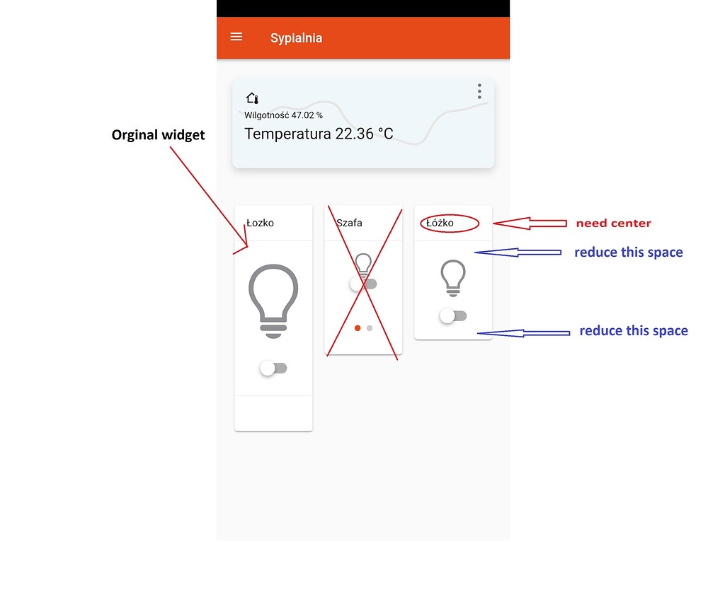 How center widget label and reduce free space? - Beginners - openHAB Community