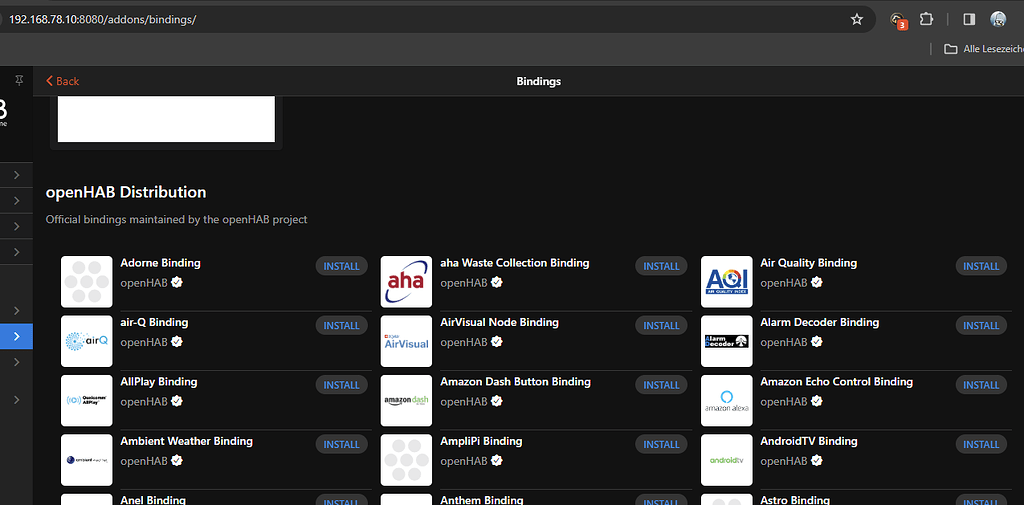 Lost information on installed bindings - Bindings - openHAB Community