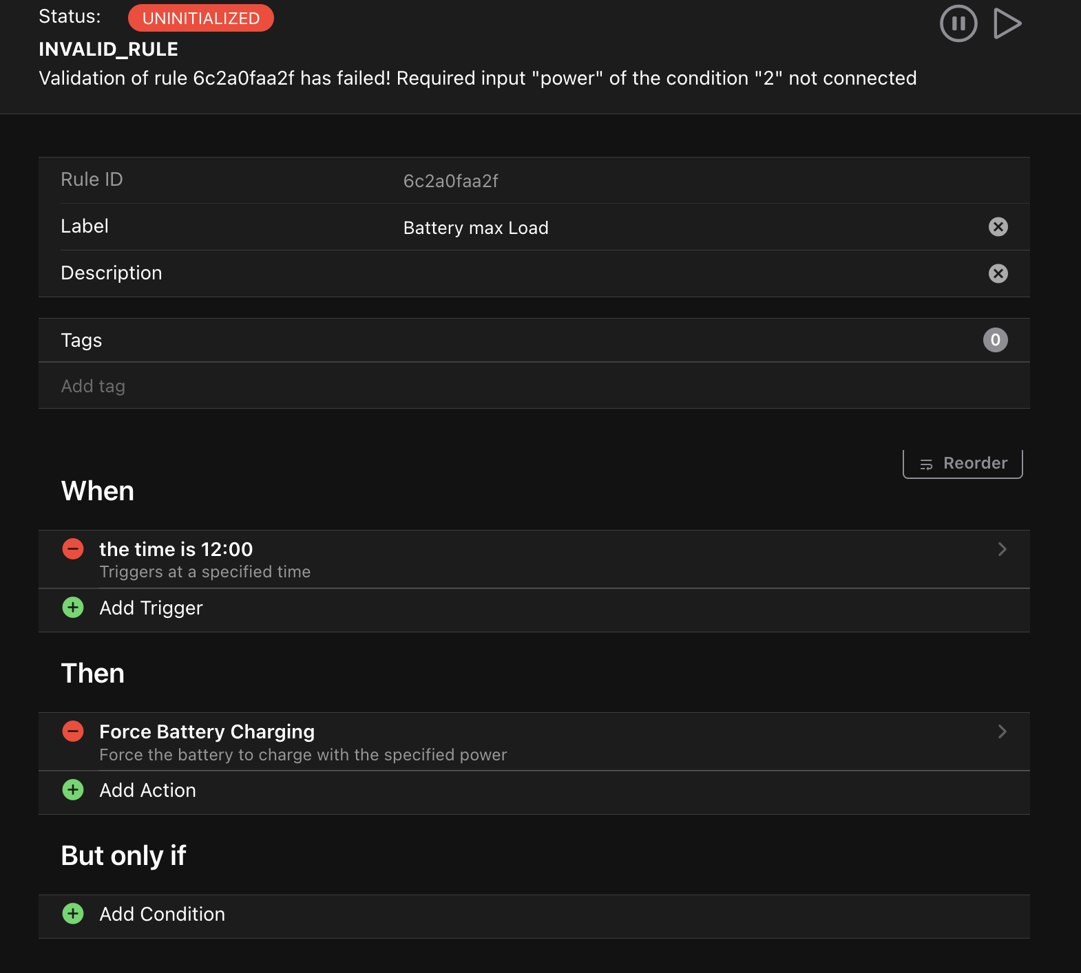 How do I solve Invalid_Rule on Fronius Action in UI-Rule? - Scripts & Rules - openHAB Community