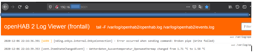 OH3 where is the log viewer (with docker Container on Synology) - Installation - openHAB Community