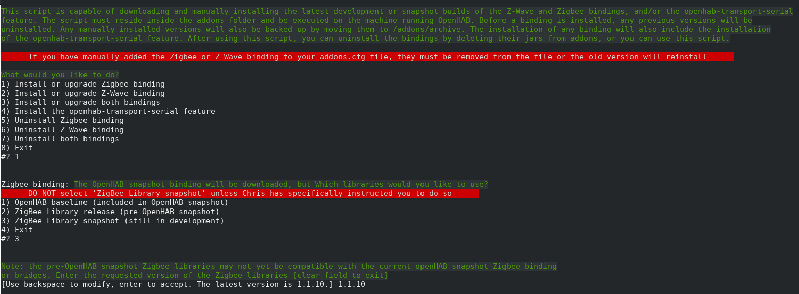 Zigbee and zwave manual install script - Page 2 - Tutorials & Examples - openHAB Community