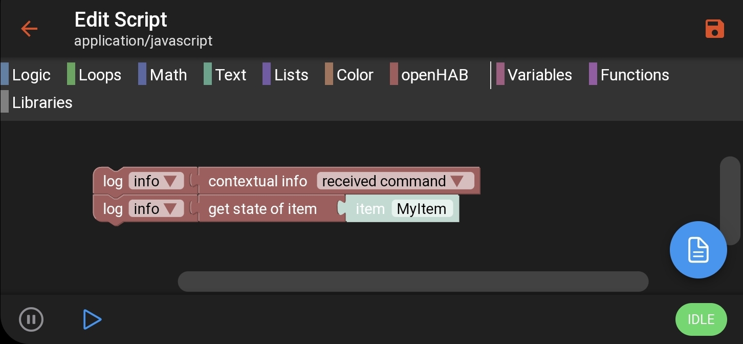 First Simple Blockly Script Not Work Scripts And Rules Openhab Community