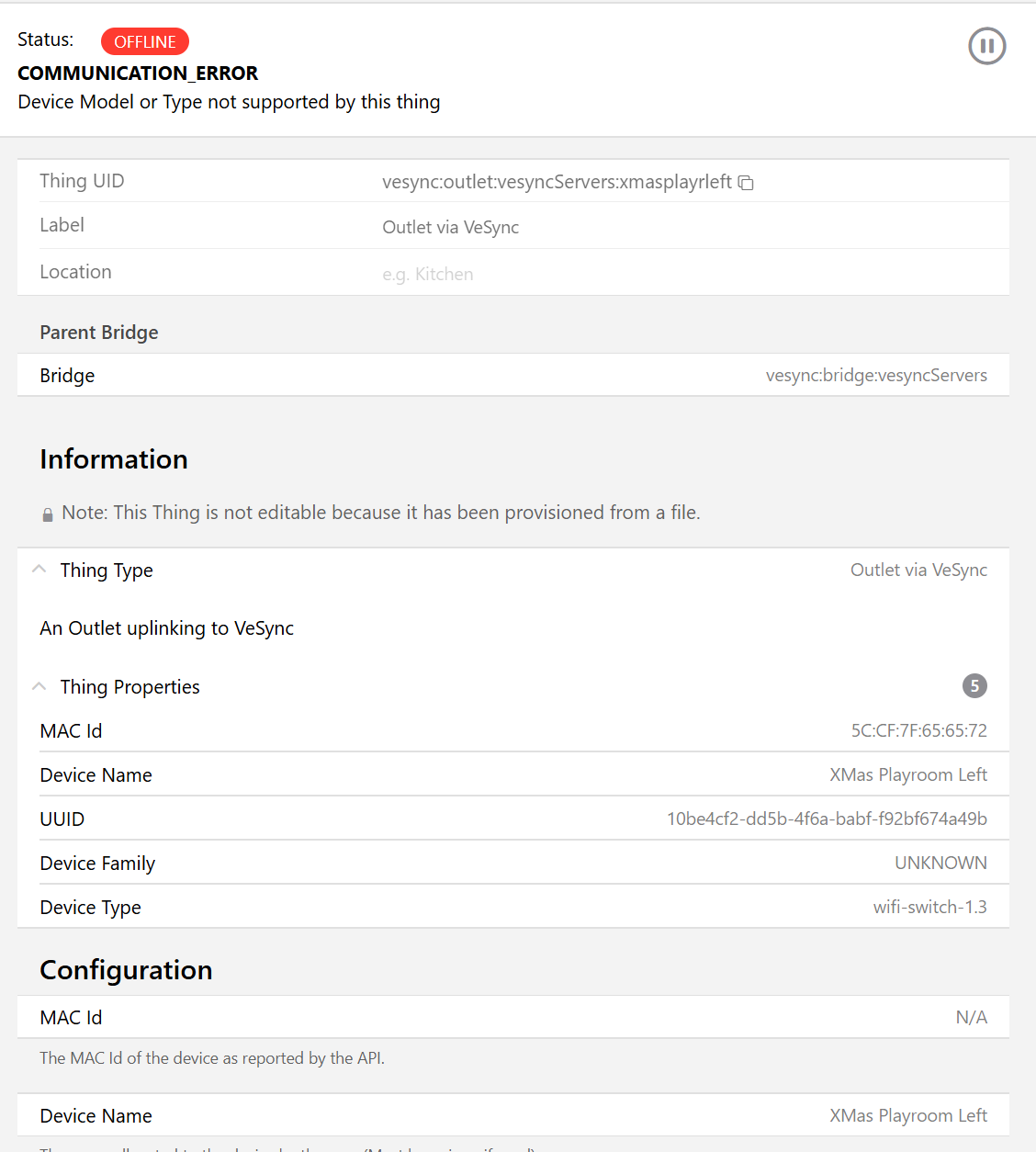 Vesync Smart Plug - Bindings - openHAB Community