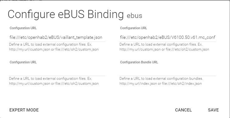 eBus 2.0 new binding - cannot access Vaillant VR61 module with external .json - Beginners ...