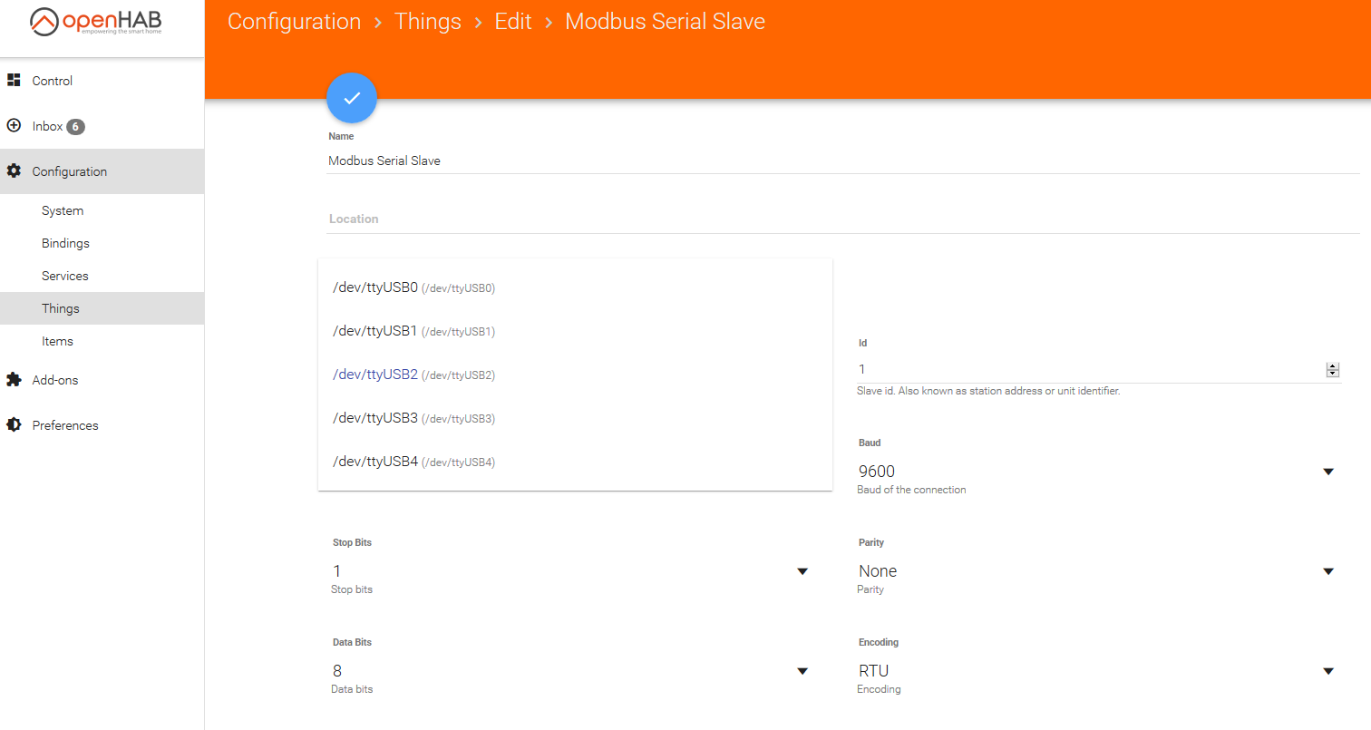 Missing Serial Devices On Drop down Serlial List For Modbus Serial Slave Configuration Paper UI 