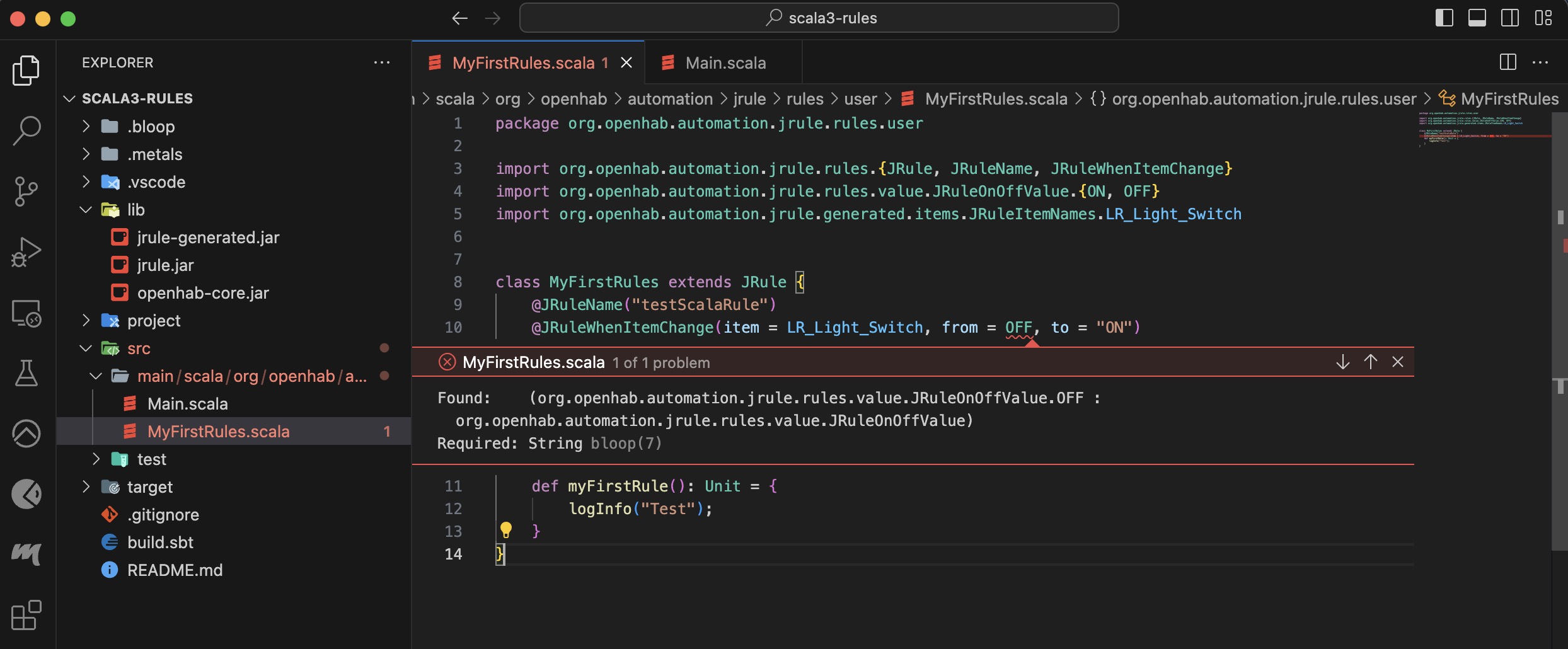JRule, Scala, and pre-compiled alternative: How to import the JRule libraries and pre-compile ...