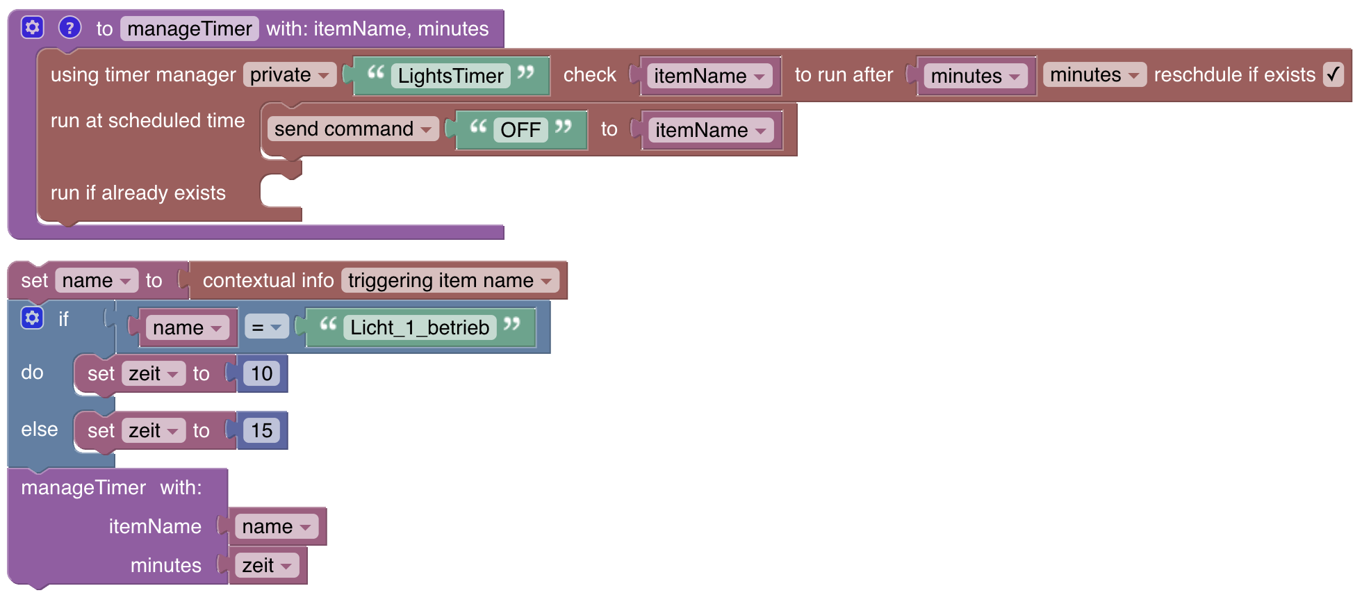 Solved Pass A Variable To Timerfunction In Blocky Scripts And Rules Openhab Community