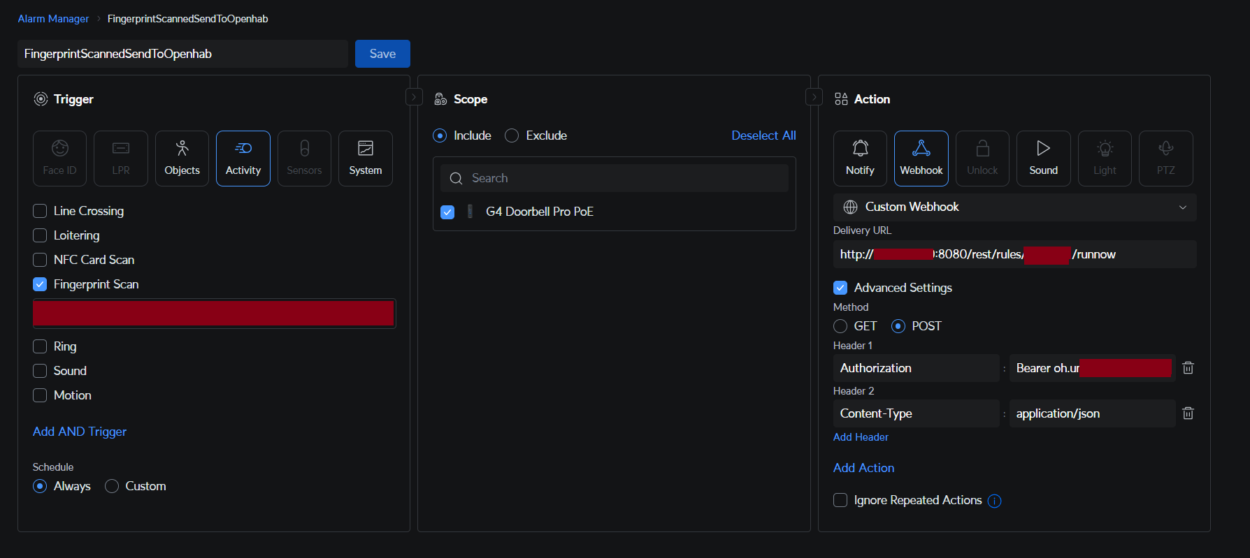 [How-To] Correctly Integrate UniFi Protect Webhooks with OpenHAB Using the Webhook Binding ...
