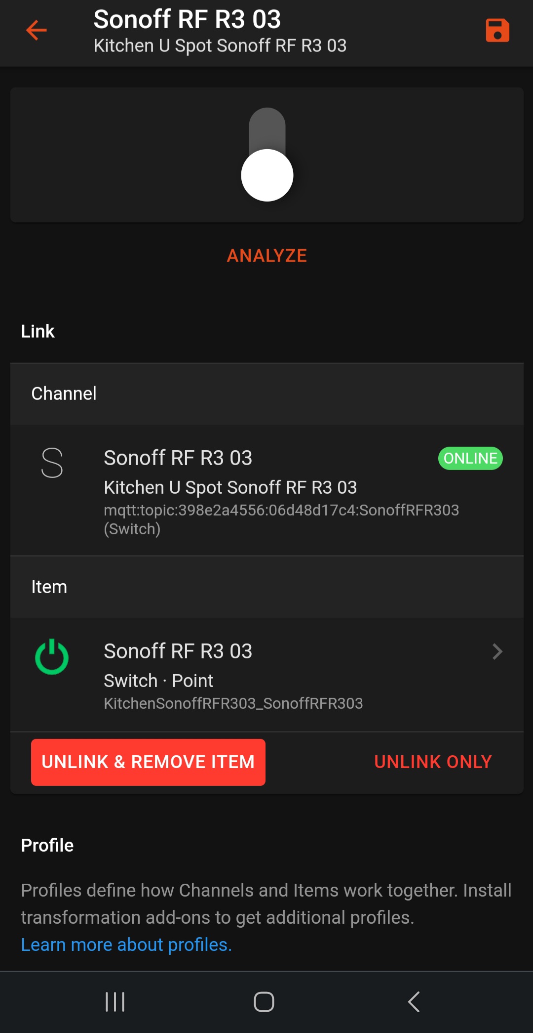 Question mark on sitemap item switch button - Items & Sitemaps - openHAB Community