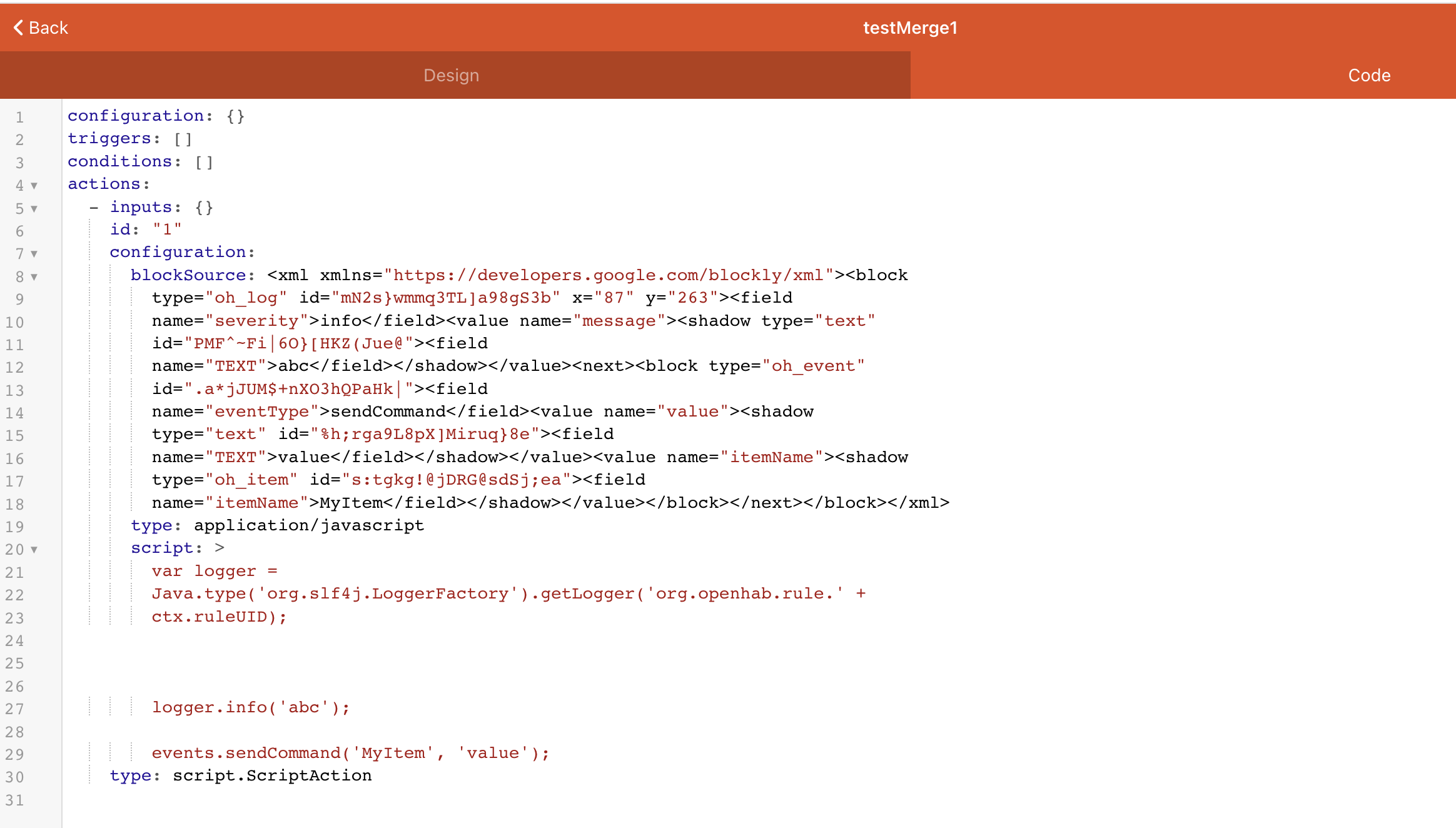 Merging Blockly snippets - Scripts & Rules - openHAB Community