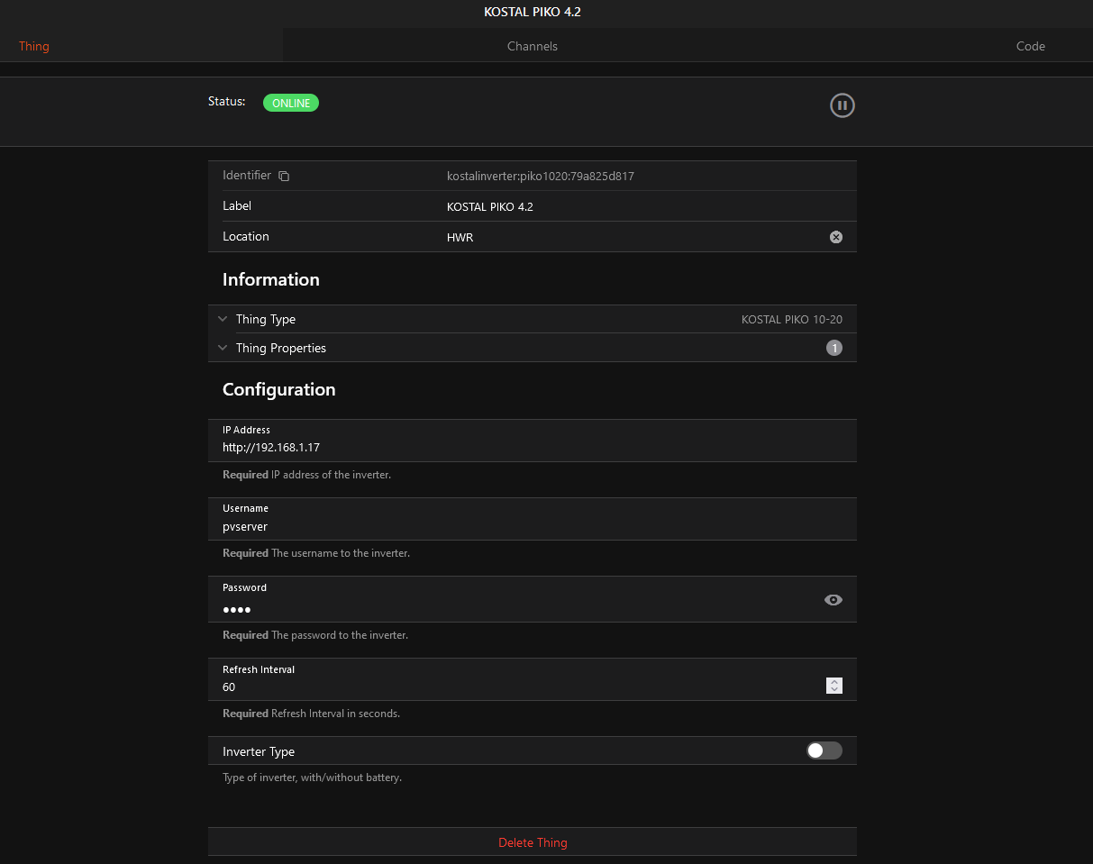Kostal Binding not working with Kostal Piko 4.2 - openhab3 - openHAB Community