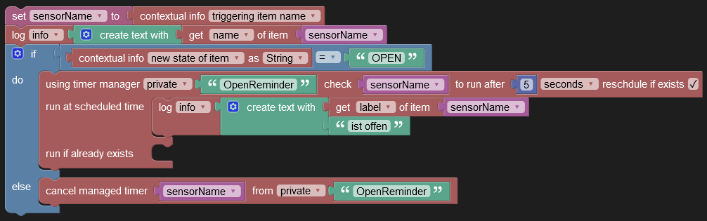 Group rule problem with Blockly and Opening Sensor - Scripts & Rules - openHAB Community